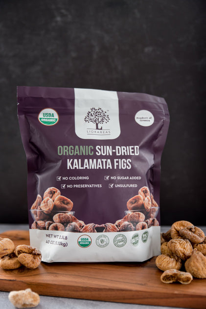 Organic Kalamata Sun-Dried Figs 2.5lbs - Stand Up Pouch – Liokareas